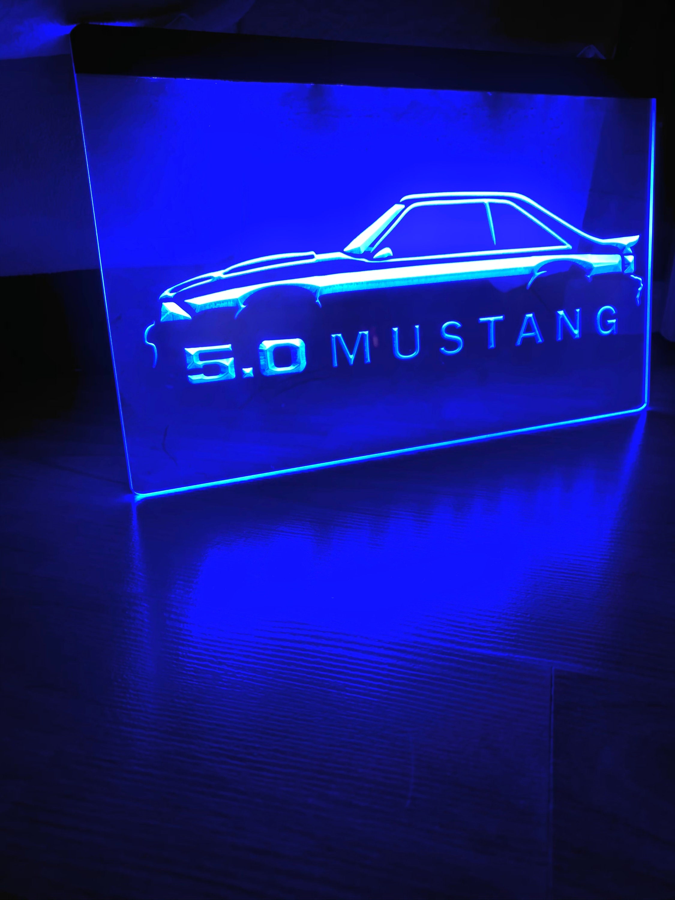 Ford Mustang 5.0 LED Neon Blue Light Sign 8x12 - Etsy