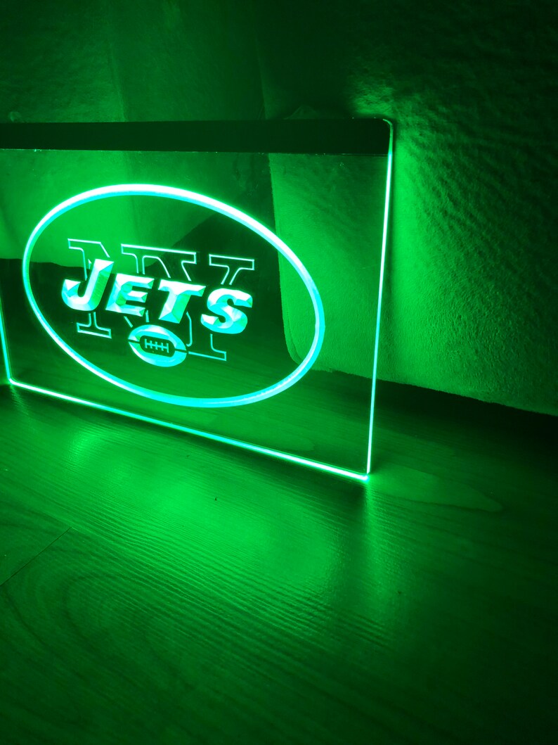 New York Jets LED Neon Green Light Sign 8x12 - Etsy