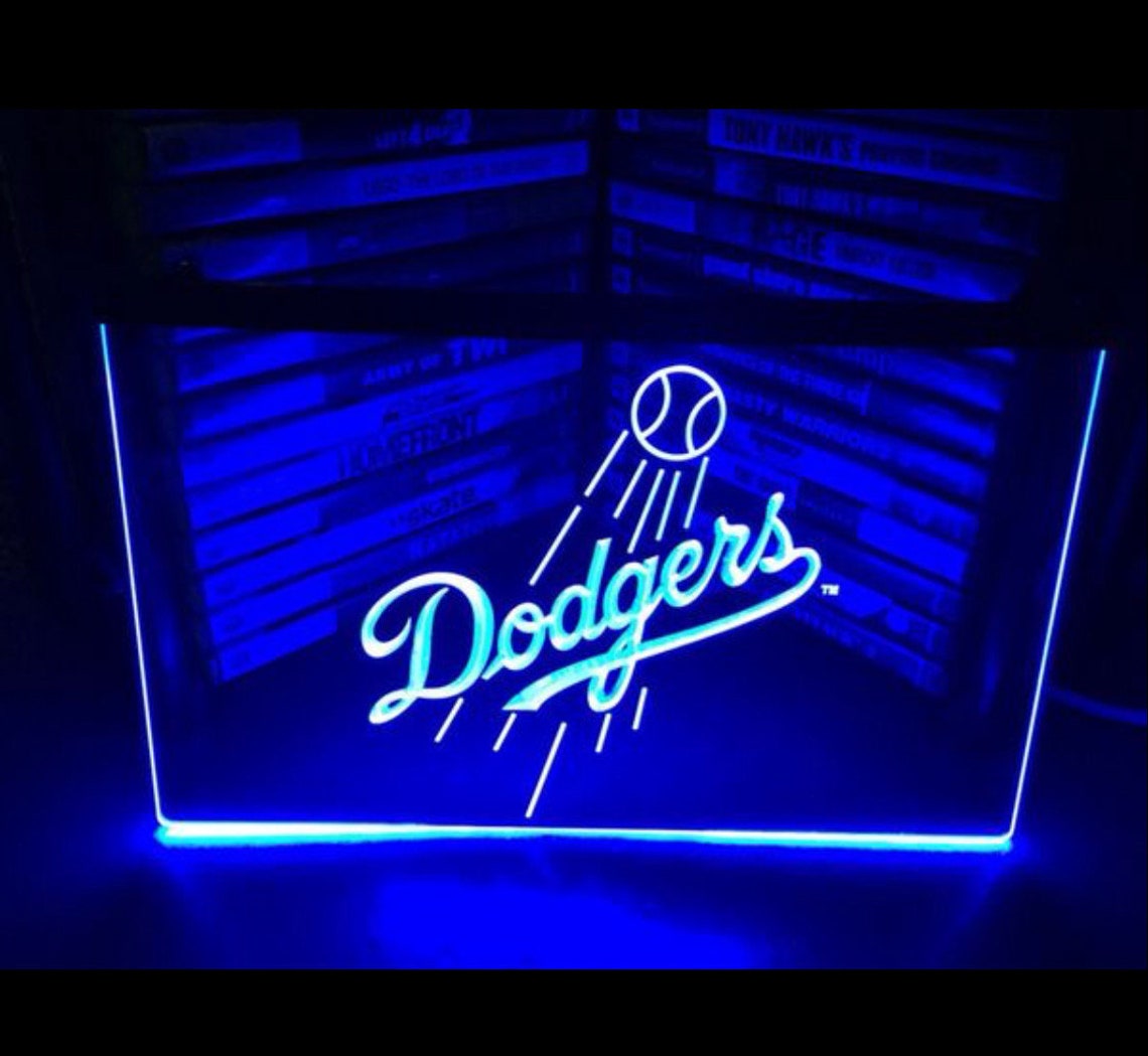 Dodgers LED Neon Blue Light Sign 8x12 - Etsy