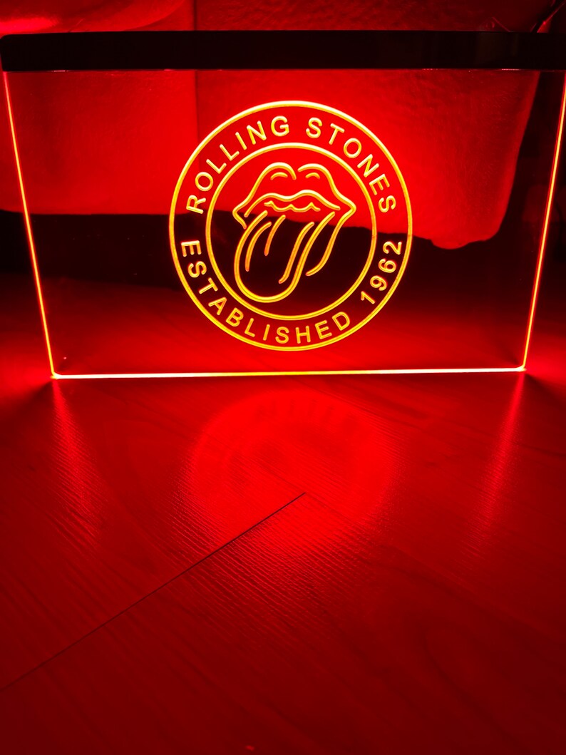 Rolling Stones LED Neon Red Light Sign 8x12 - Etsy