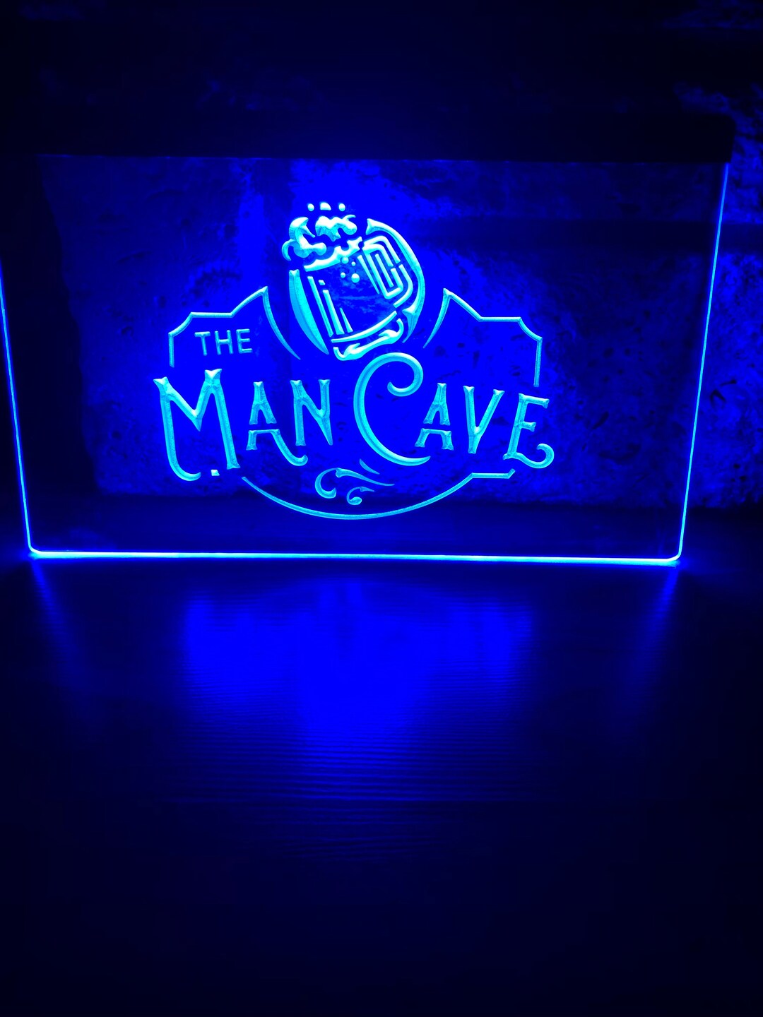 Man Cave Led Neon Blue Light Sign 8x12 Etsy