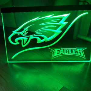 Philadelphia Eagles LED Neon Green Light Sign 8x12 - Etsy