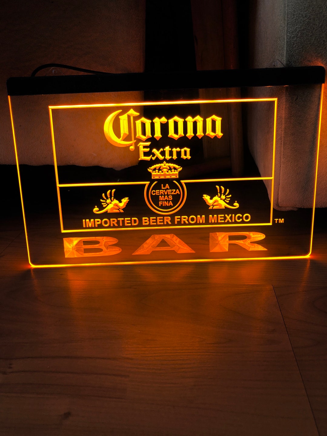 Corona Bar LED Neon Gold Light Sign 8x12 - Etsy