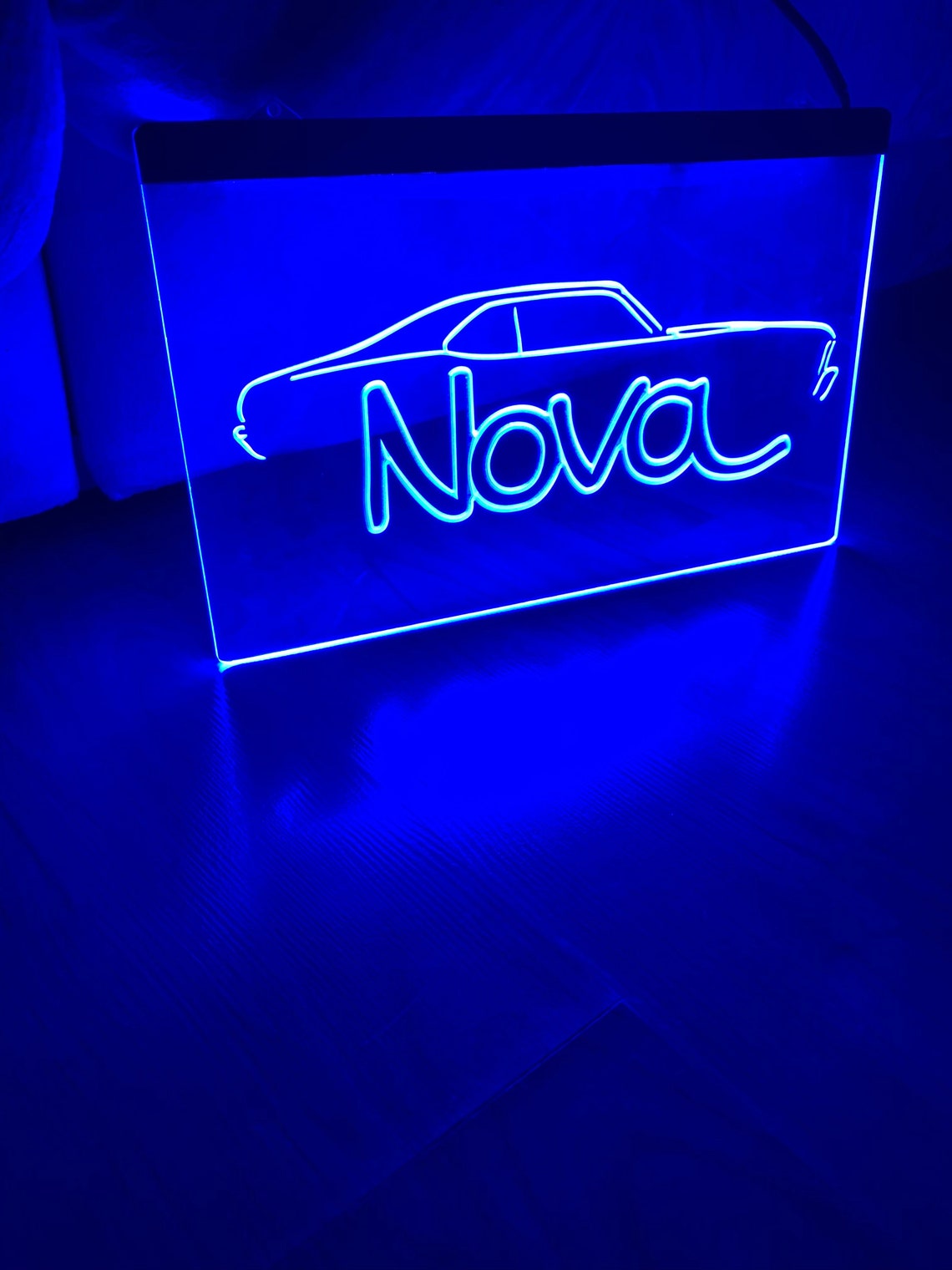 Nova LED Neon Blue Light Sign 8x12 - Etsy
