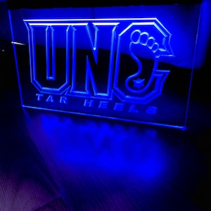 UNC Tar Heels LED Neon Blue Light Sign 8x12 - Etsy