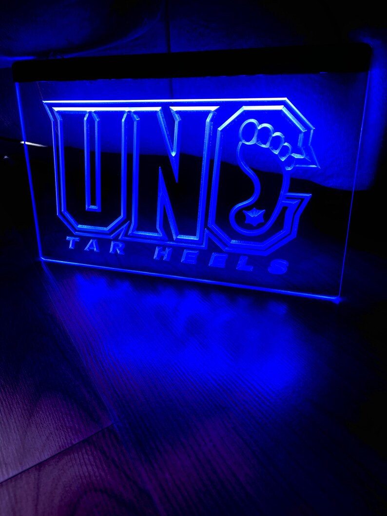 UNC Tar Heels LED Neon Blue Light Sign 8x12 - Etsy