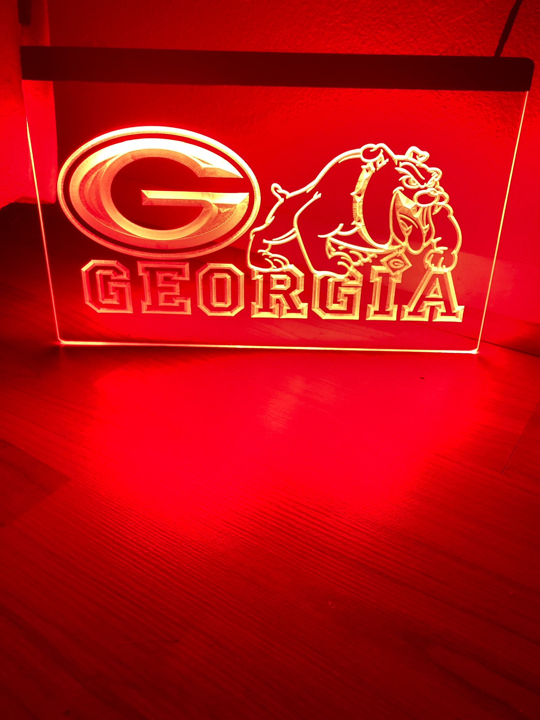 Georgia Bulldogs LED Neon Red Light Sign 8x12 - Etsy