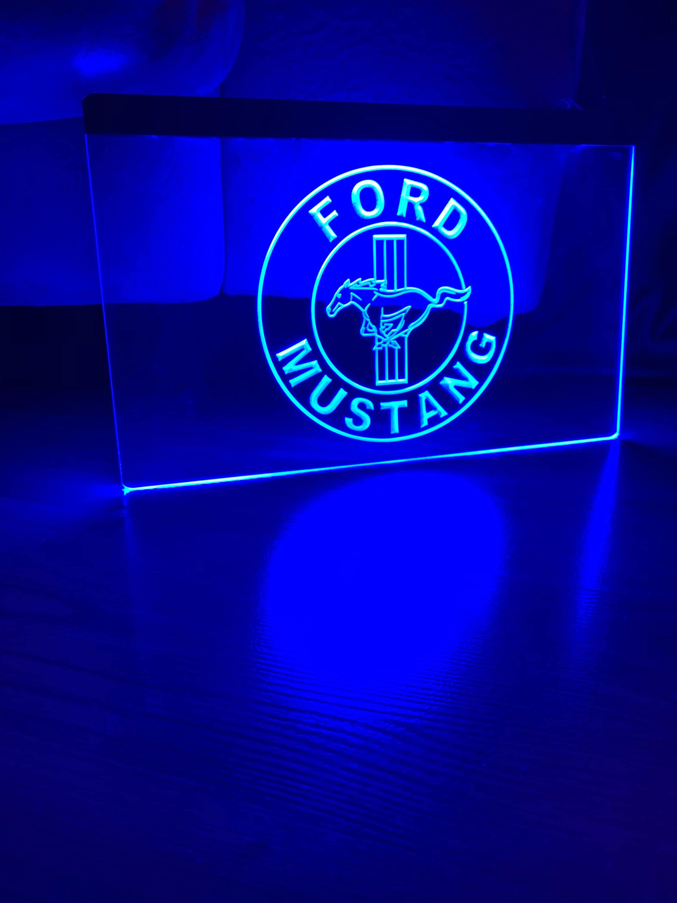 Ford Mustang LED Neon Blue Light Sign 8x12 - Etsy