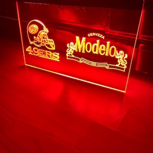San Francisco 49ers Modelo LED Neon Red Light Sign 8x12 - Etsy