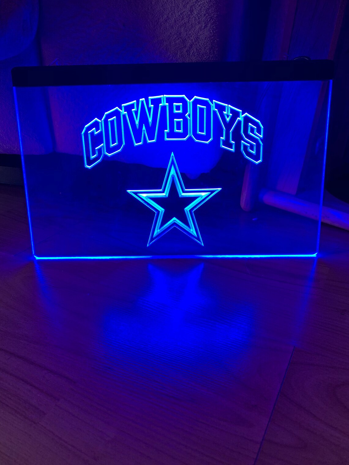 Dallas Cowboys LED Neon Blue Light Sign 8x12 - Etsy