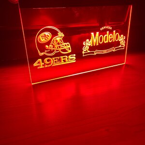 San Francisco 49ers Modelo LED Neon Red Light Sign 8x12 - Etsy