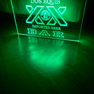 Dos Equis Bar LED Neon Green Light Sign 8x12 - Etsy