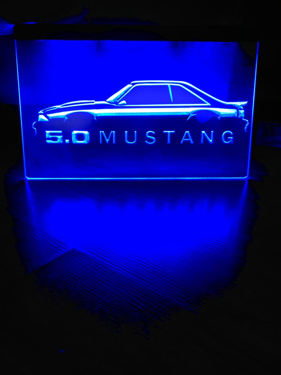 Ford Mustang 5.0 LED Neon Blue Light Sign 8x12 - Etsy