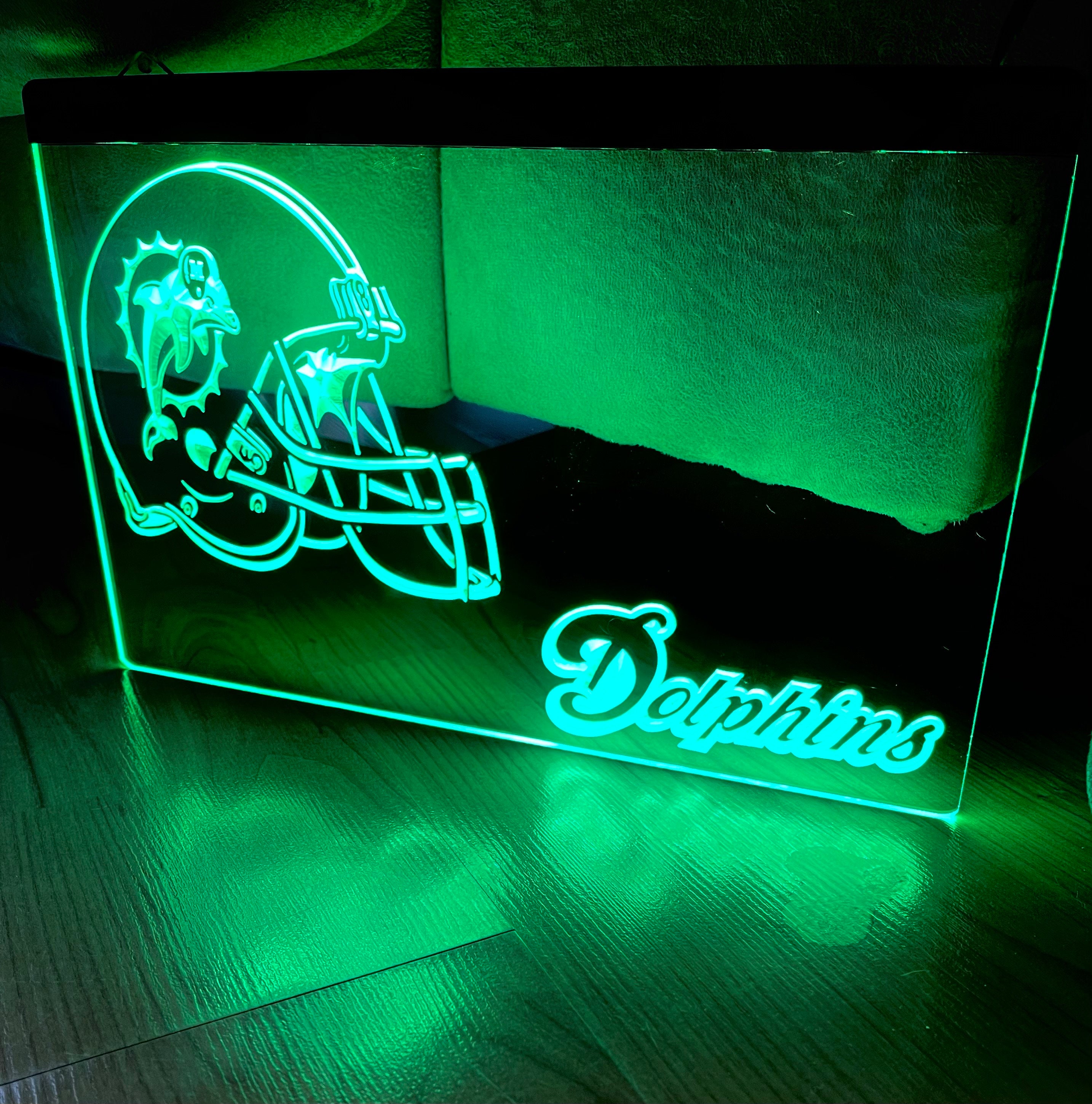 Miami Dolphins LED Neon Green Light Sign 8x12 - Etsy