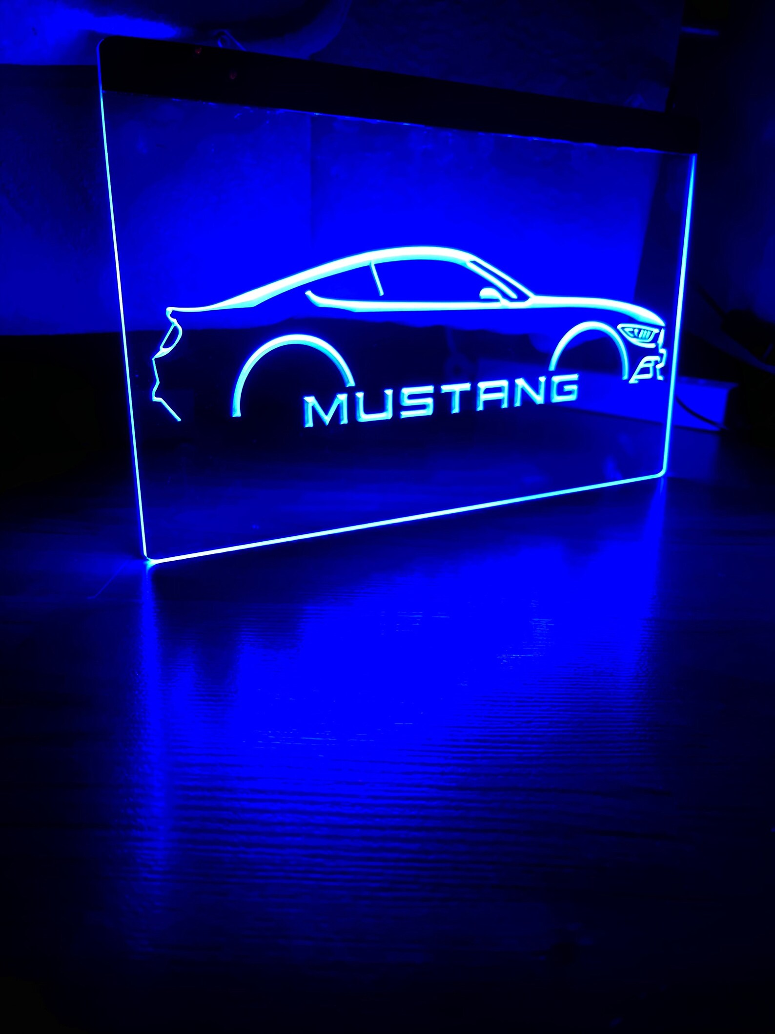Ford Mustang LED Neon Blue Light Sign 8x12 - Etsy