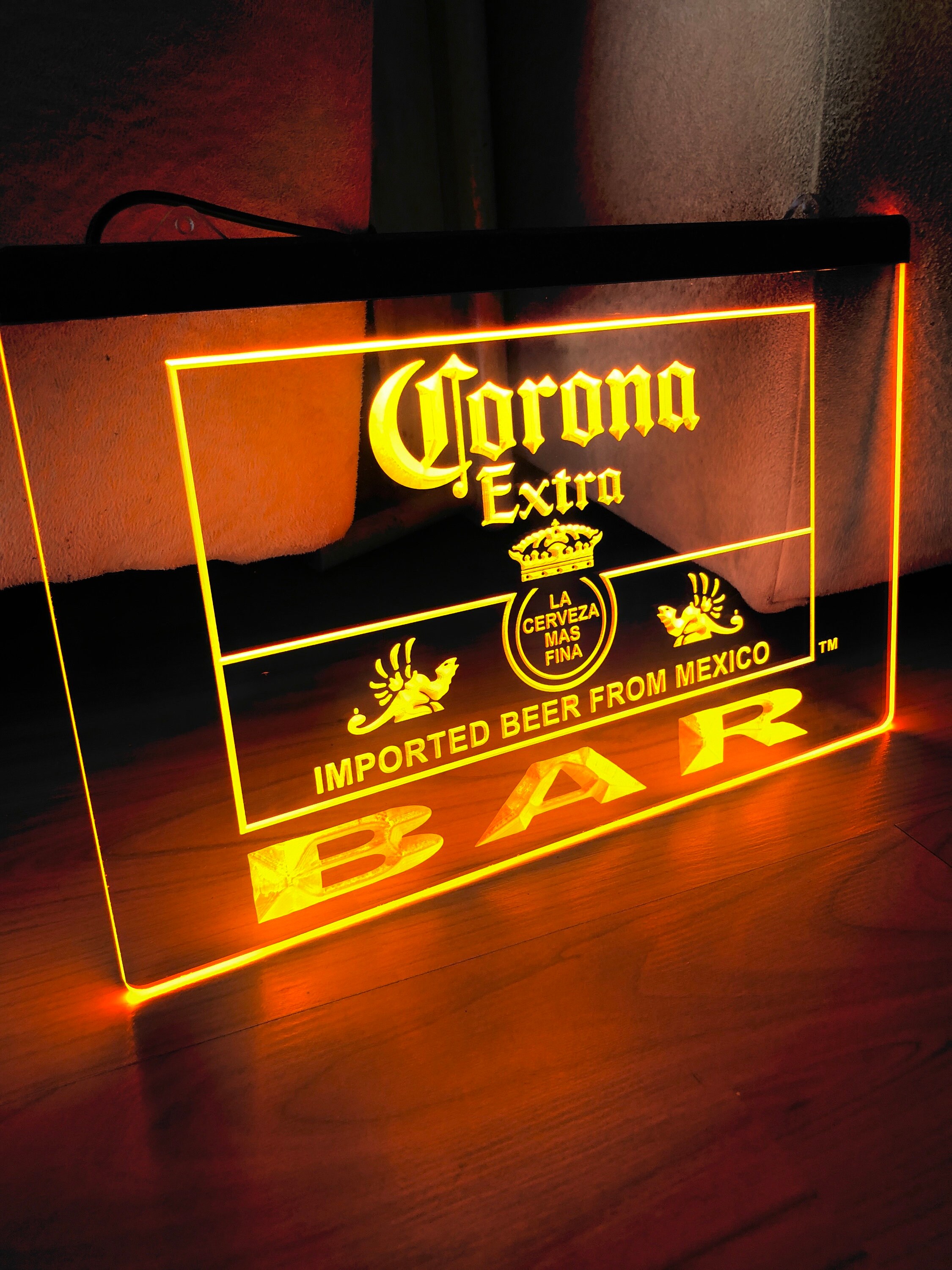 Corona Bar LED Neon Gold Light Sign 8x12 - Etsy