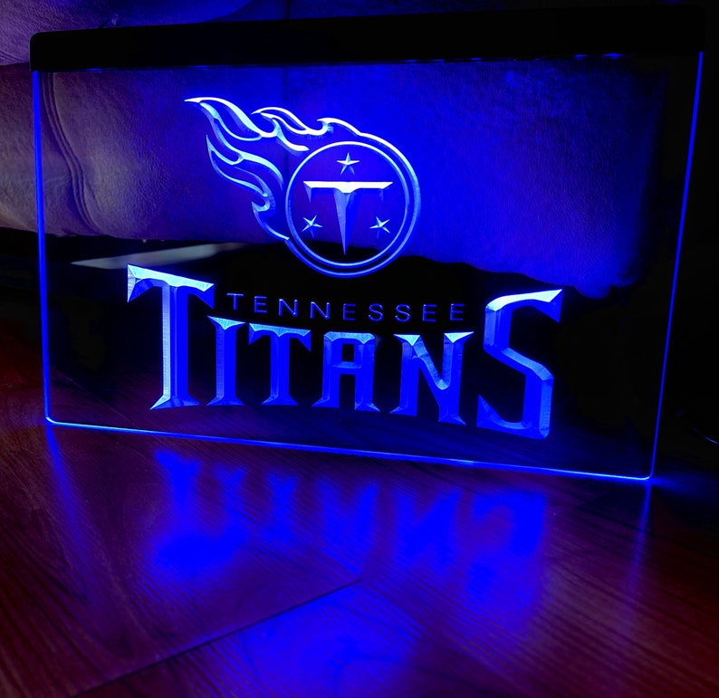 Tennessee Titans LED Neon Blue Light Sign 8x12 - Etsy