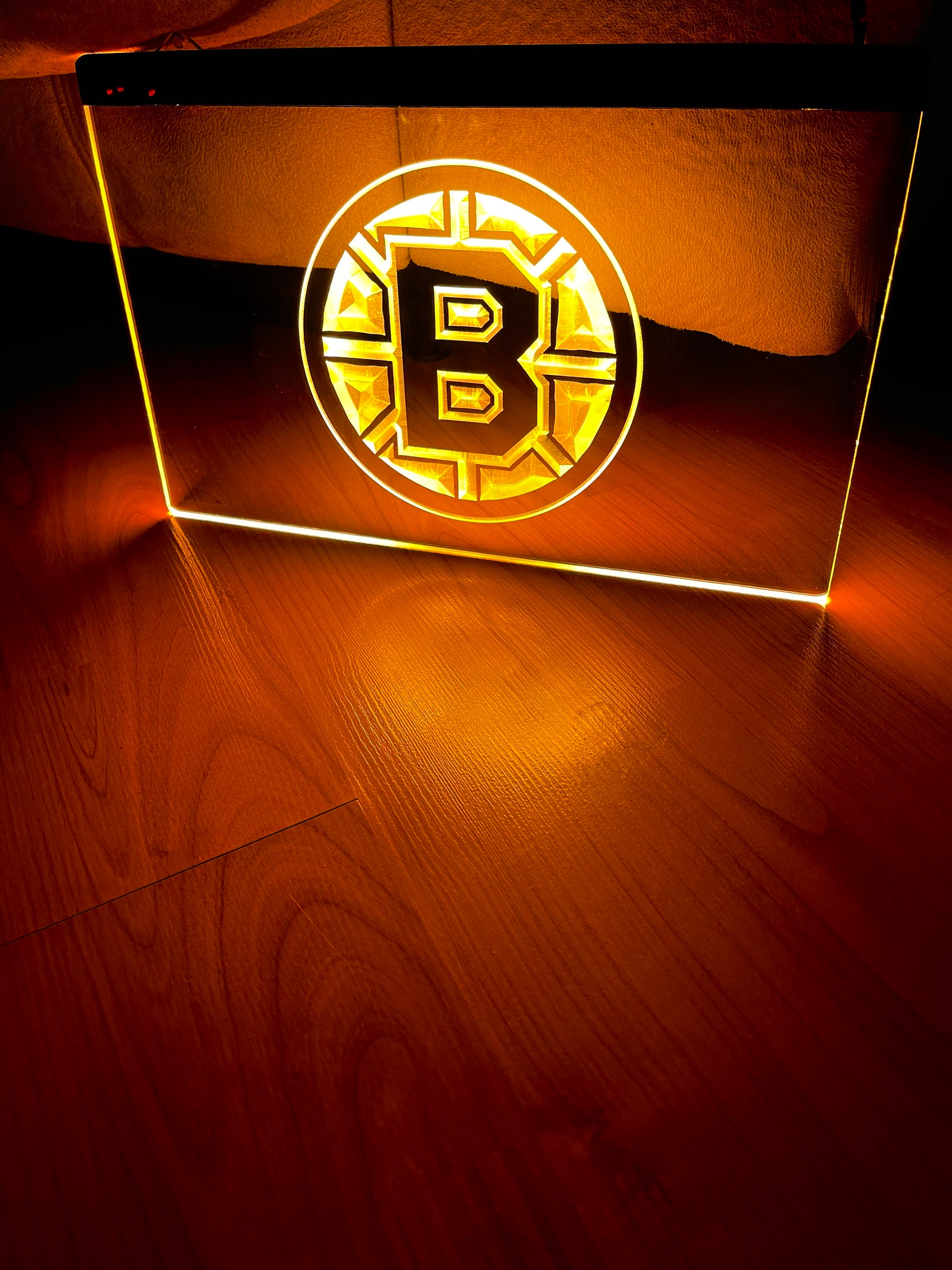 Boston Bruins LED Neon Gold Light Sign 8x12 - Etsy