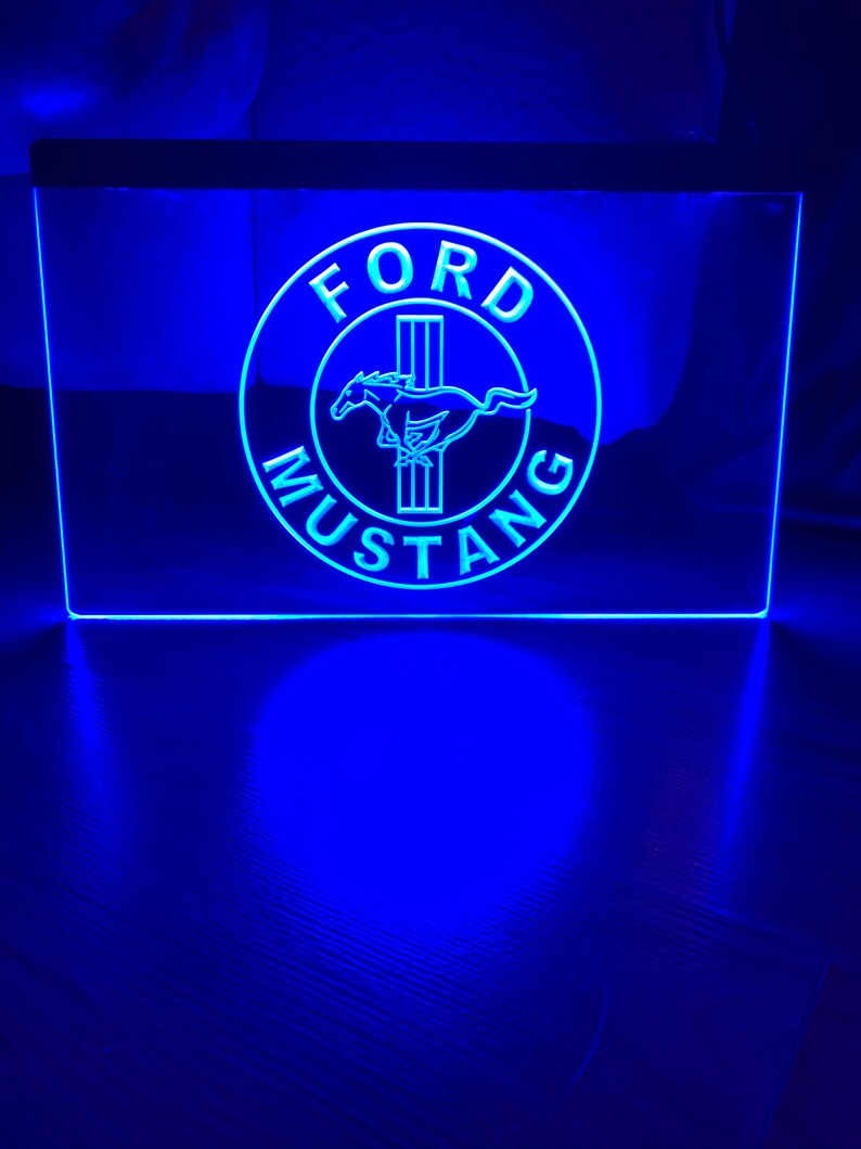 Ford Mustang LED Neon Blue Light Sign 8x12 - Etsy