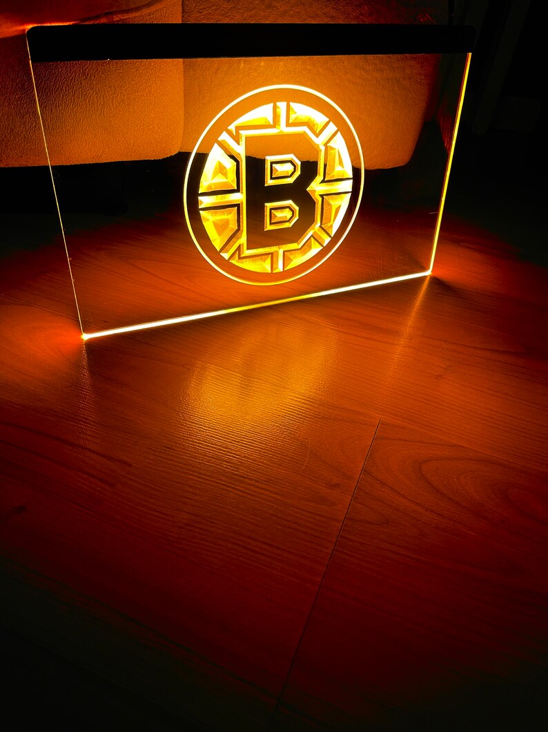 Boston Bruins LED Neon Gold Light Sign 8x12 - Etsy