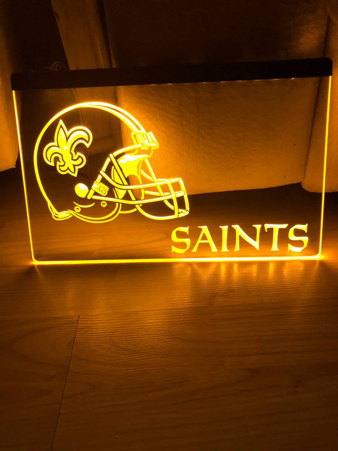 New Orlean Saints LED Neon Gold Light Sign 8x12 - Etsy
