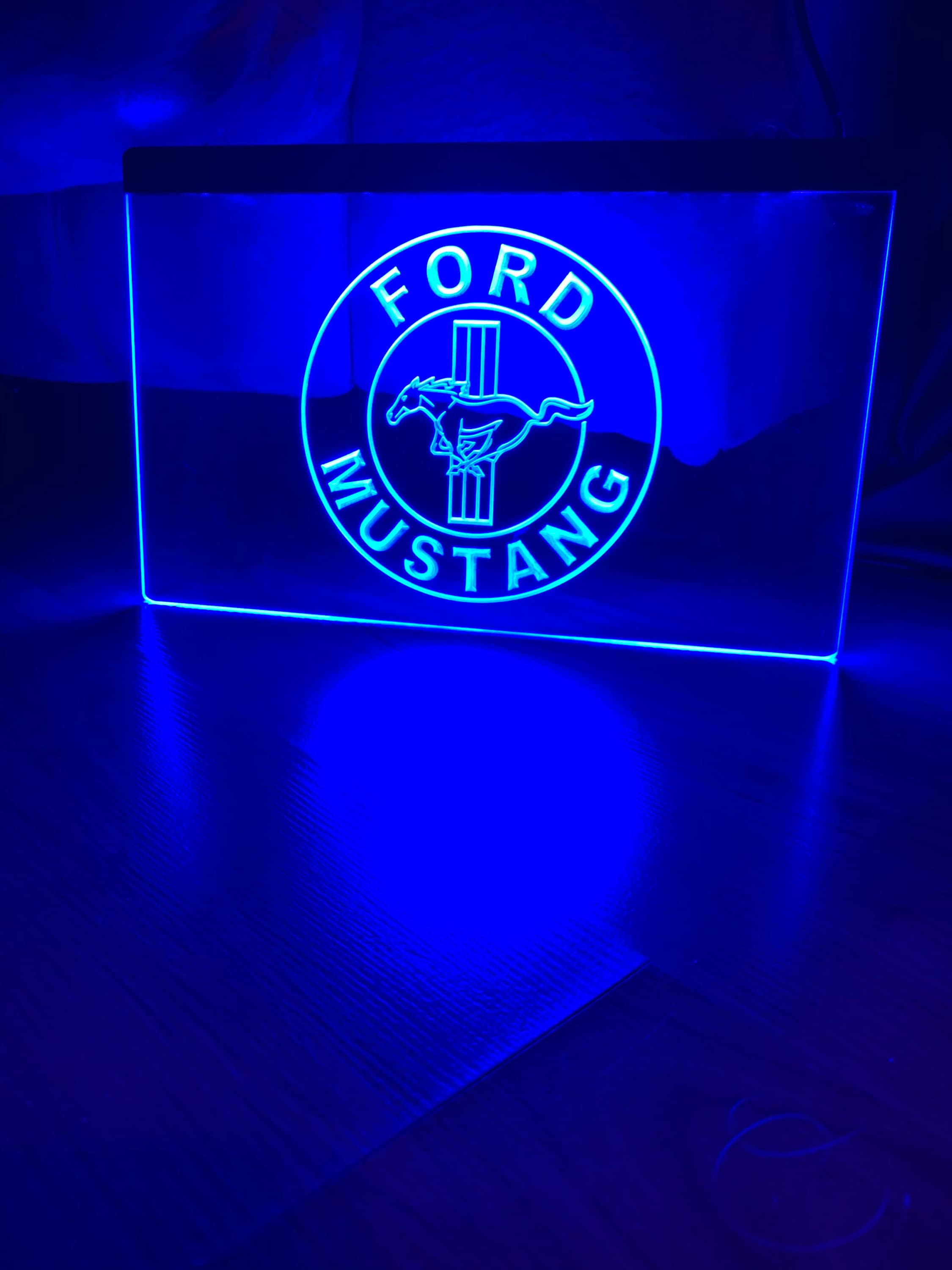 Ford Mustang LED Neon Blue Light Sign 8x12 - Etsy
