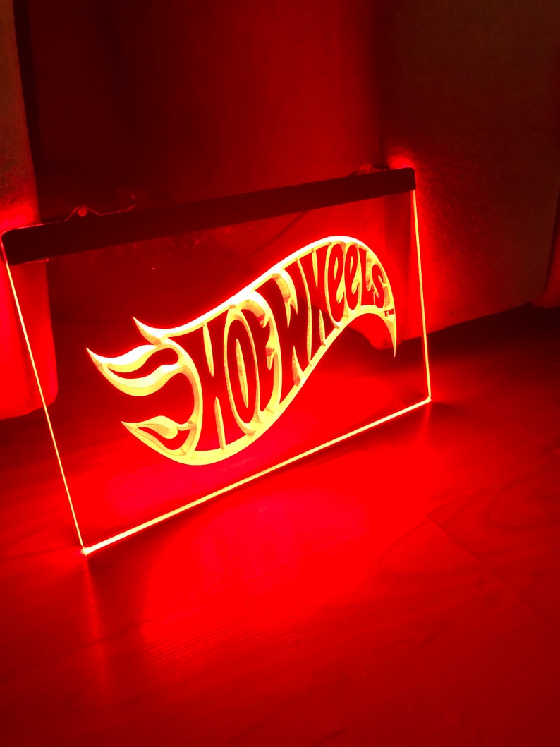 Hot Wheels LED Neon Red Light Sign 8x12 - Etsy