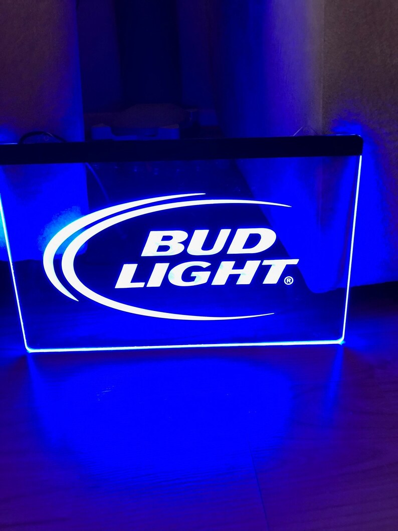 Bud Light LED Neon Blue Light Sign 8x12 - Etsy