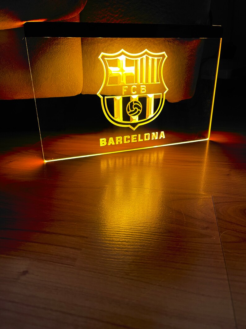 FCB Barcelona LED Neon Gold Light Sign 8x12 - Etsy