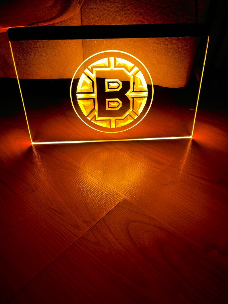 Boston Bruins LED Neon Gold Light Sign 8x12 - Etsy