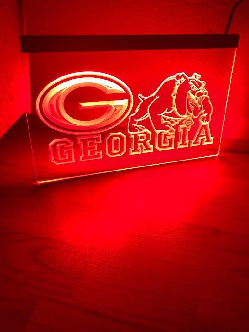 Georgia Bulldogs LED Neon Red Light Sign 8x12 - Etsy