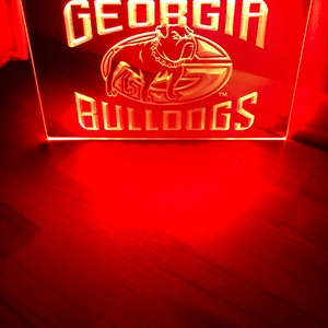 Georgia Bulldogs LED Neon Red Light Sign 8x12 - Etsy