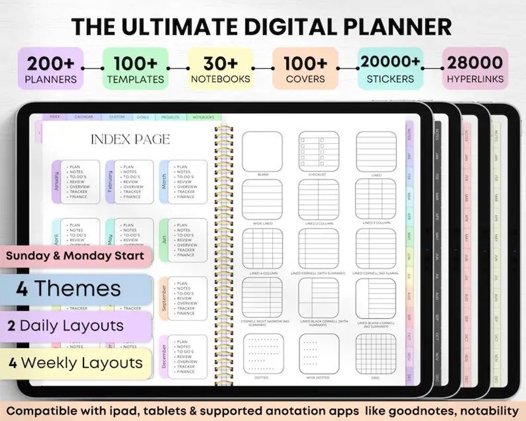 Planificateur Numérique 2023 2024 Planificateurs Numériques - Etsy