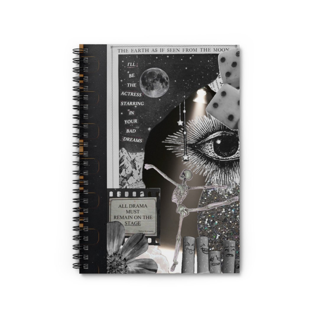 Black and White Aesthetic Collage Spiral Notebook | Journal/self Care ...