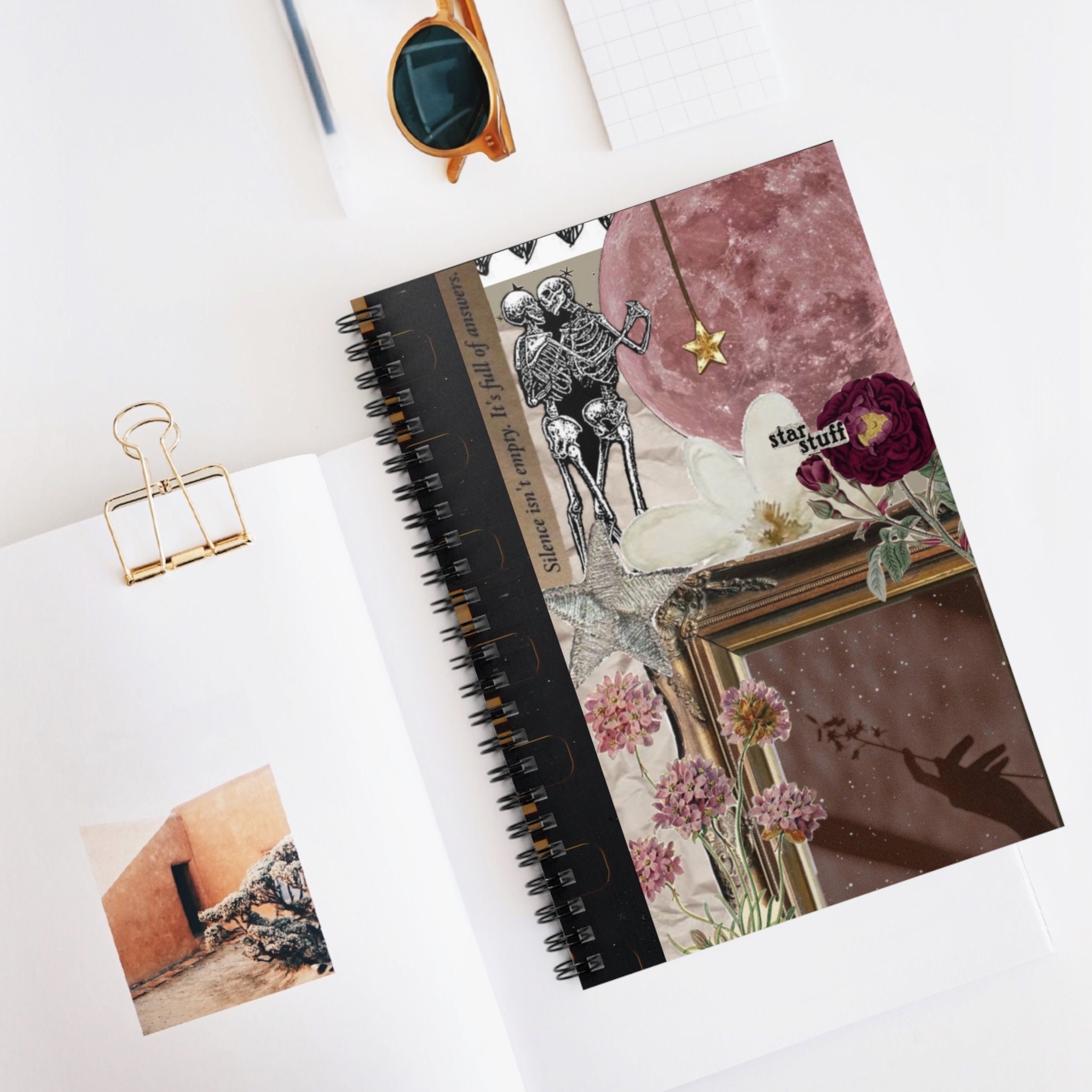 Pink Aesthetic Collage Spiral Notebook | Journal/self Care | Ruled Line ...