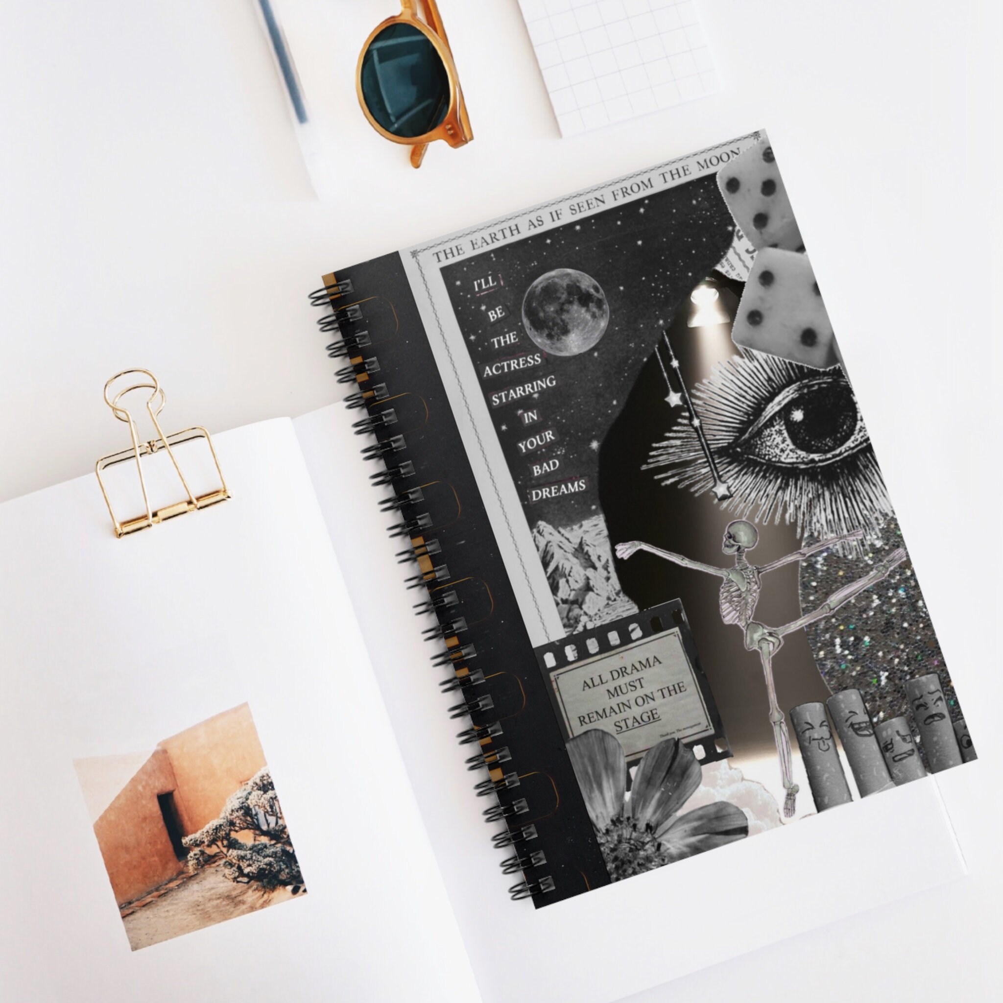 Black and White Aesthetic Collage Spiral Notebook | Journal/self Care ...