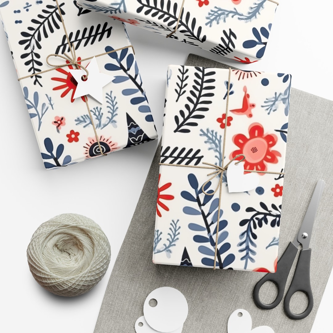 Floral Wrapping Paper Roll | Bridal Shower Gift Wrap | Floral Giftwrap ...
