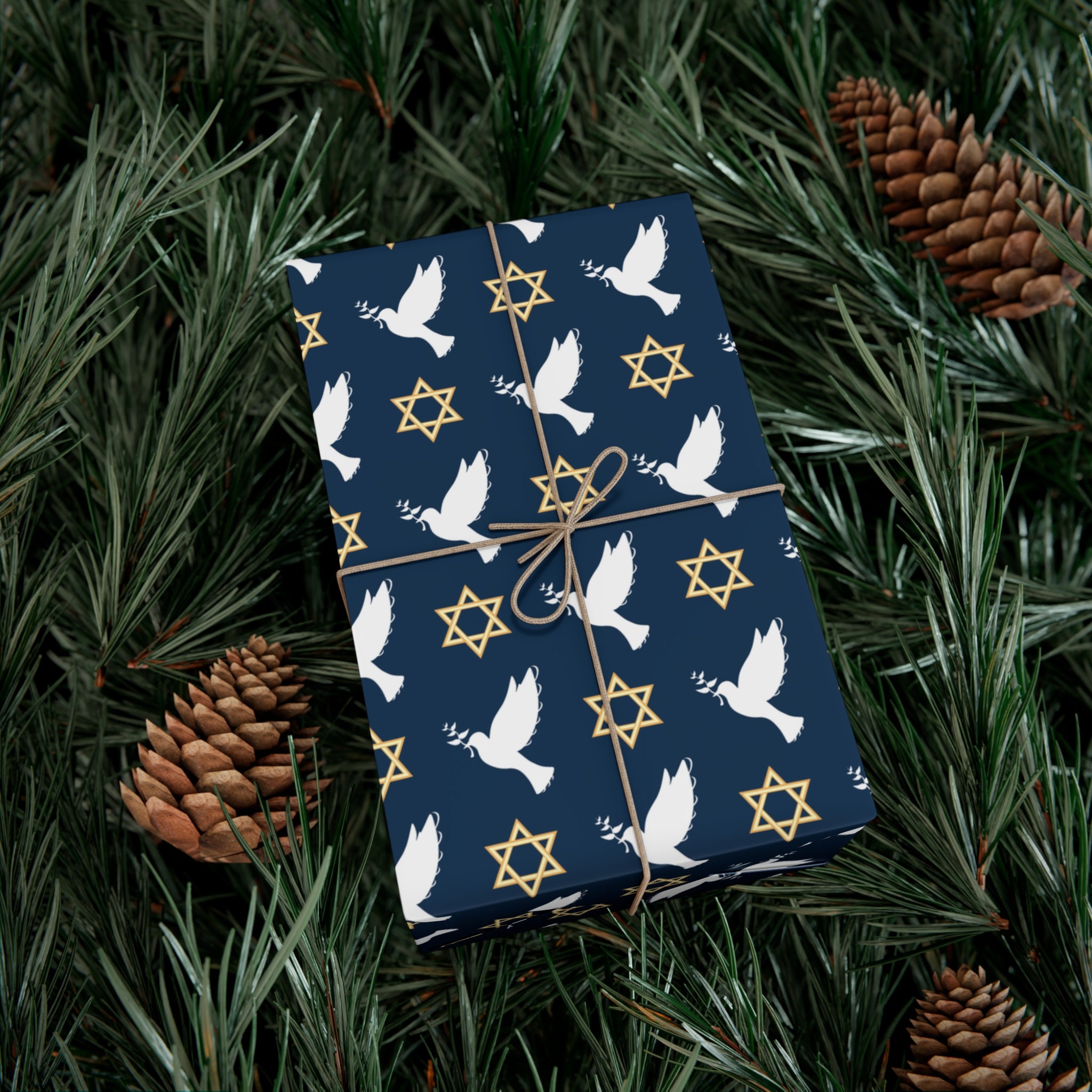 Dove and Star of David Wrapping Paper, Hanukkah Wrapping Paper ...