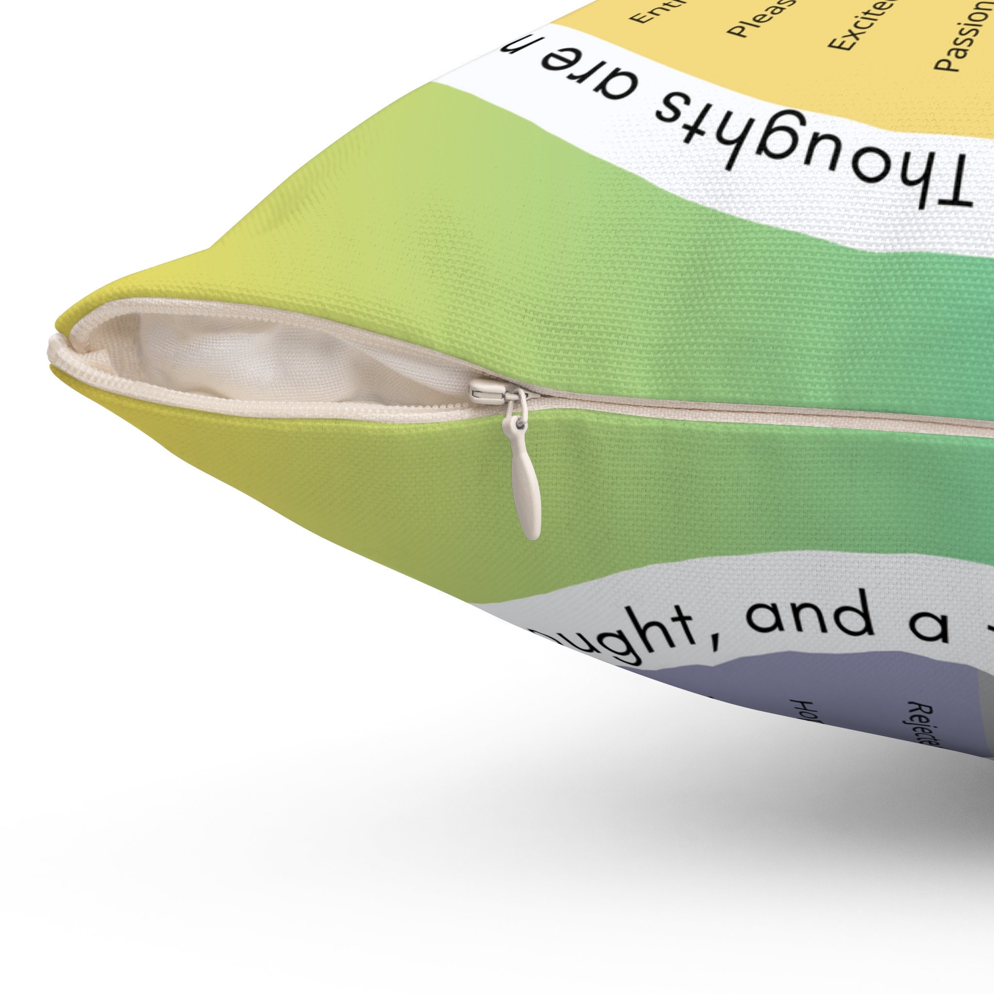 Feelings Wheel Pillow Blue and Yellow Mental Health Pillow Emotional ...