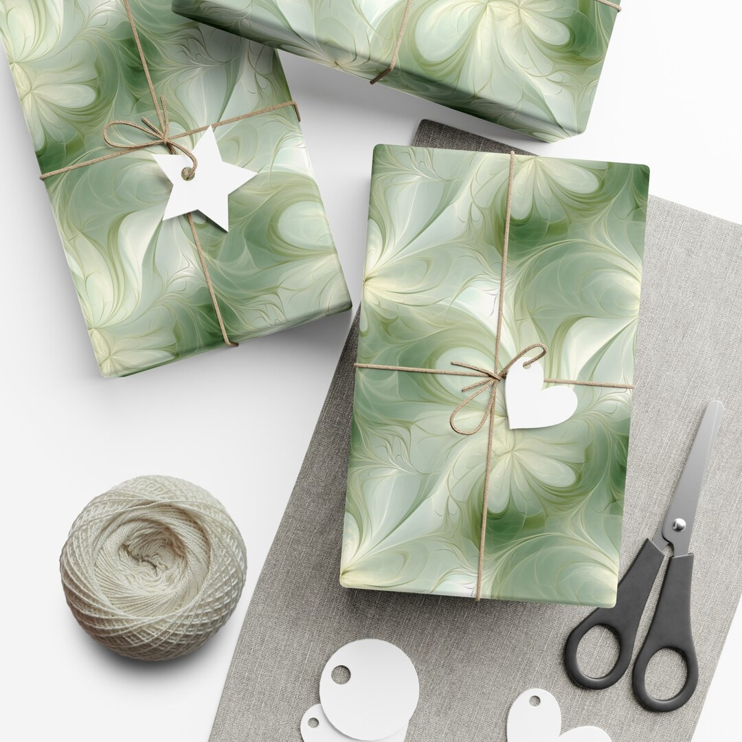 Wrapping Paper Sage Green, Eco-friendly Paper, Elegant Sage Giftwrap ...