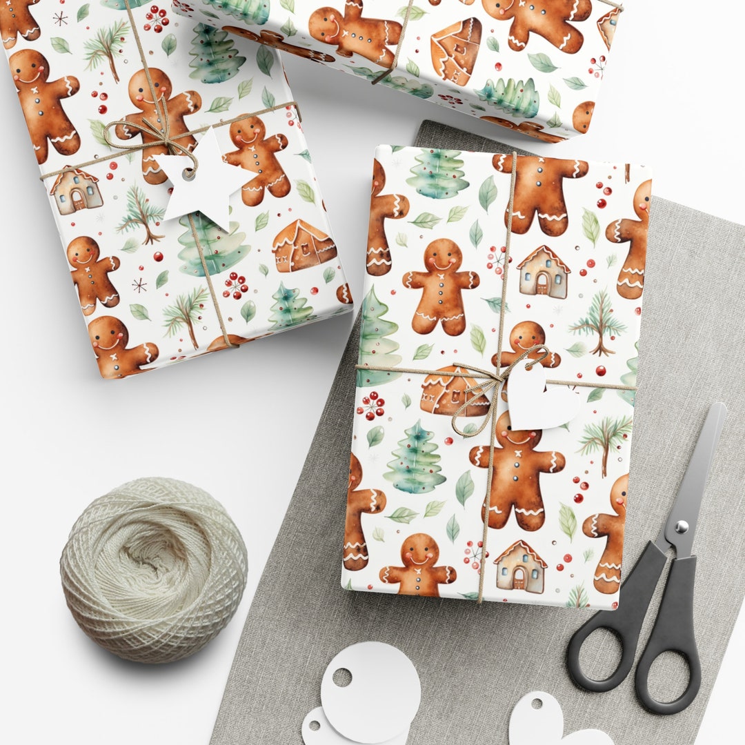 Gingerbread Man Wrapping Paper | Present Wrapping for Kids | Aesthetic ...