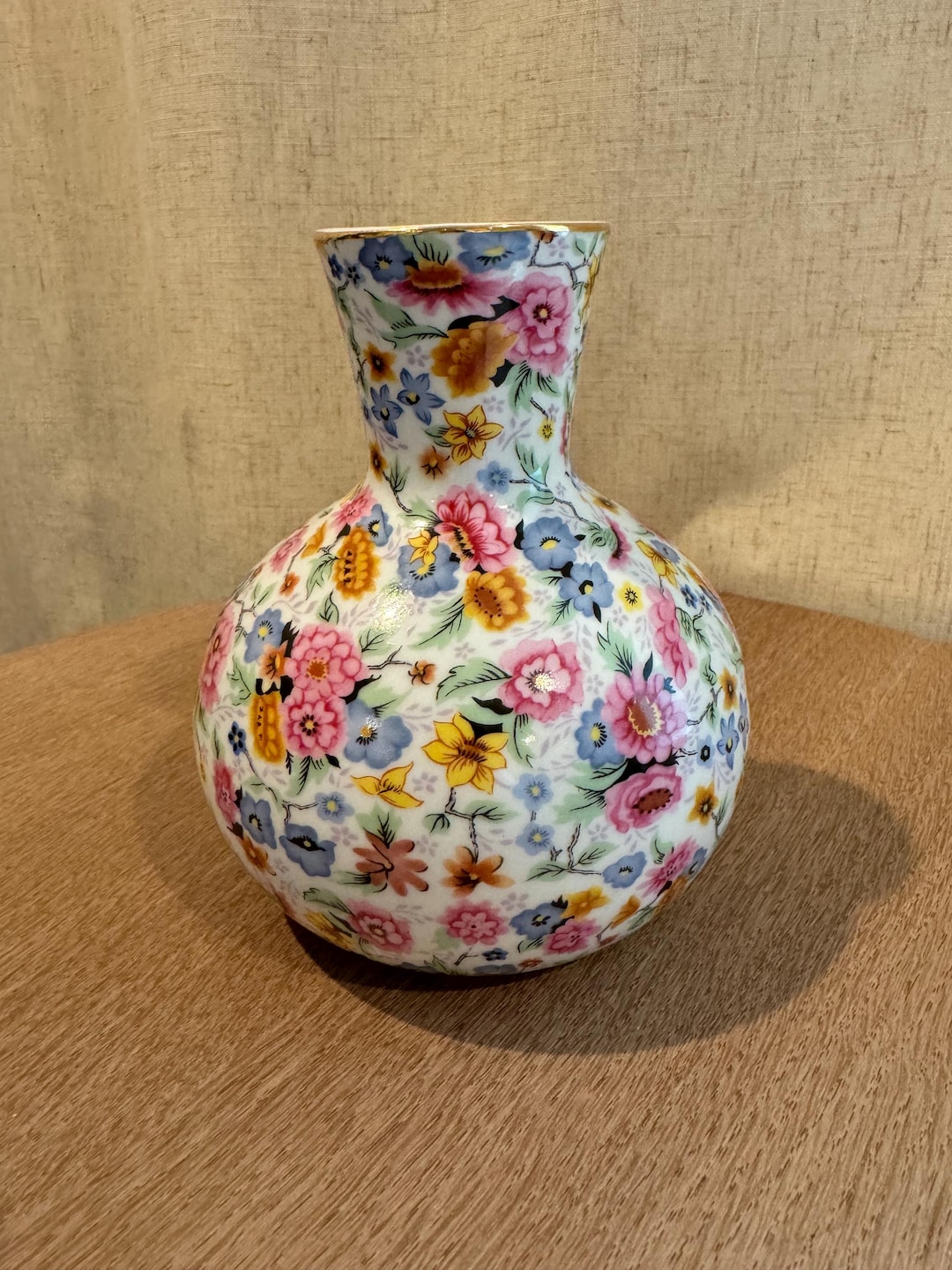 Chintz Two’s Company Jennifer Floral Print Porcelain Carafe Vase - Etsy