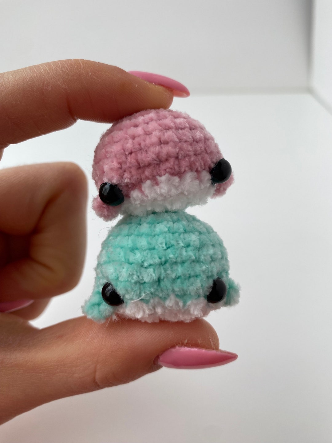 Mini Marshmallow Whale || Handmade to Order, Small Stuffed Animal ...