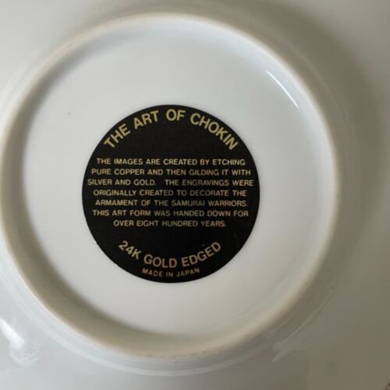 Vintage 24k Gold the Art of Chokin Gold Edged Samurai Plates Set of 5 ...