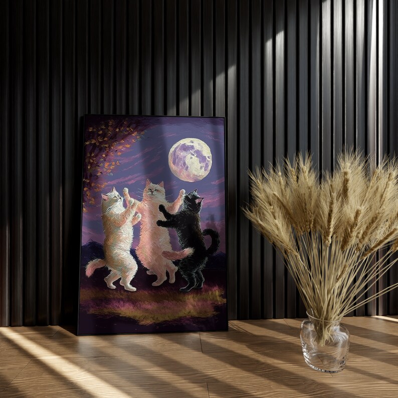 Monet Flower Garden Cat Claude Monet Cat Poster Black Cat - Etsy