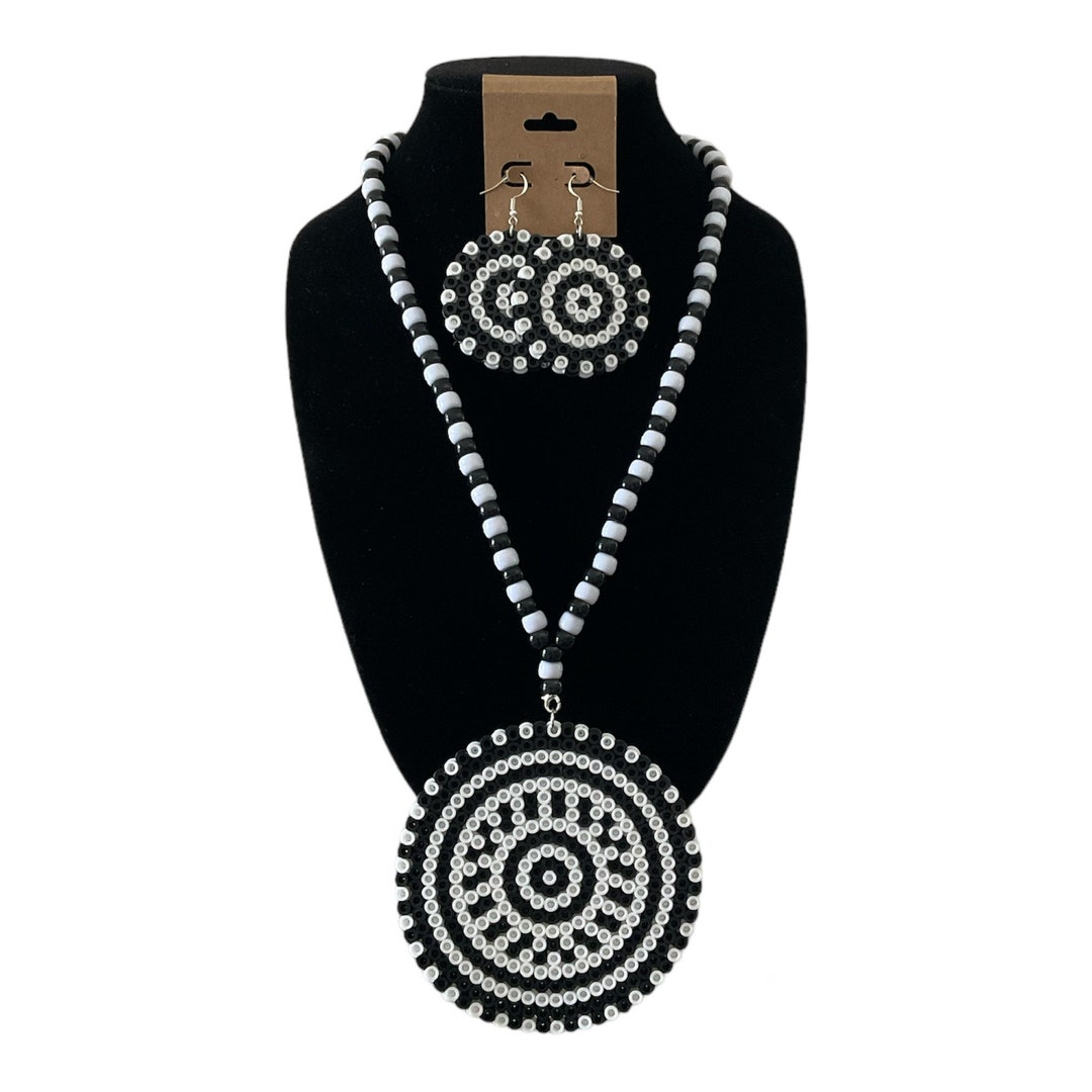 Tribal Circle Handmade Perler Kandi Necklace Set for Festival Rave Costume Event - Etsy