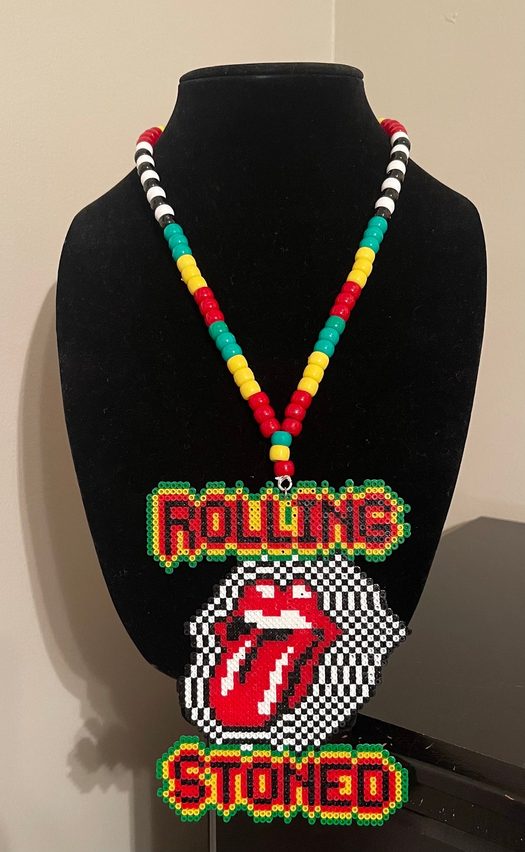 Rolling Stoned Mini Kandi Perler Necklace for Rave Festival Party ...