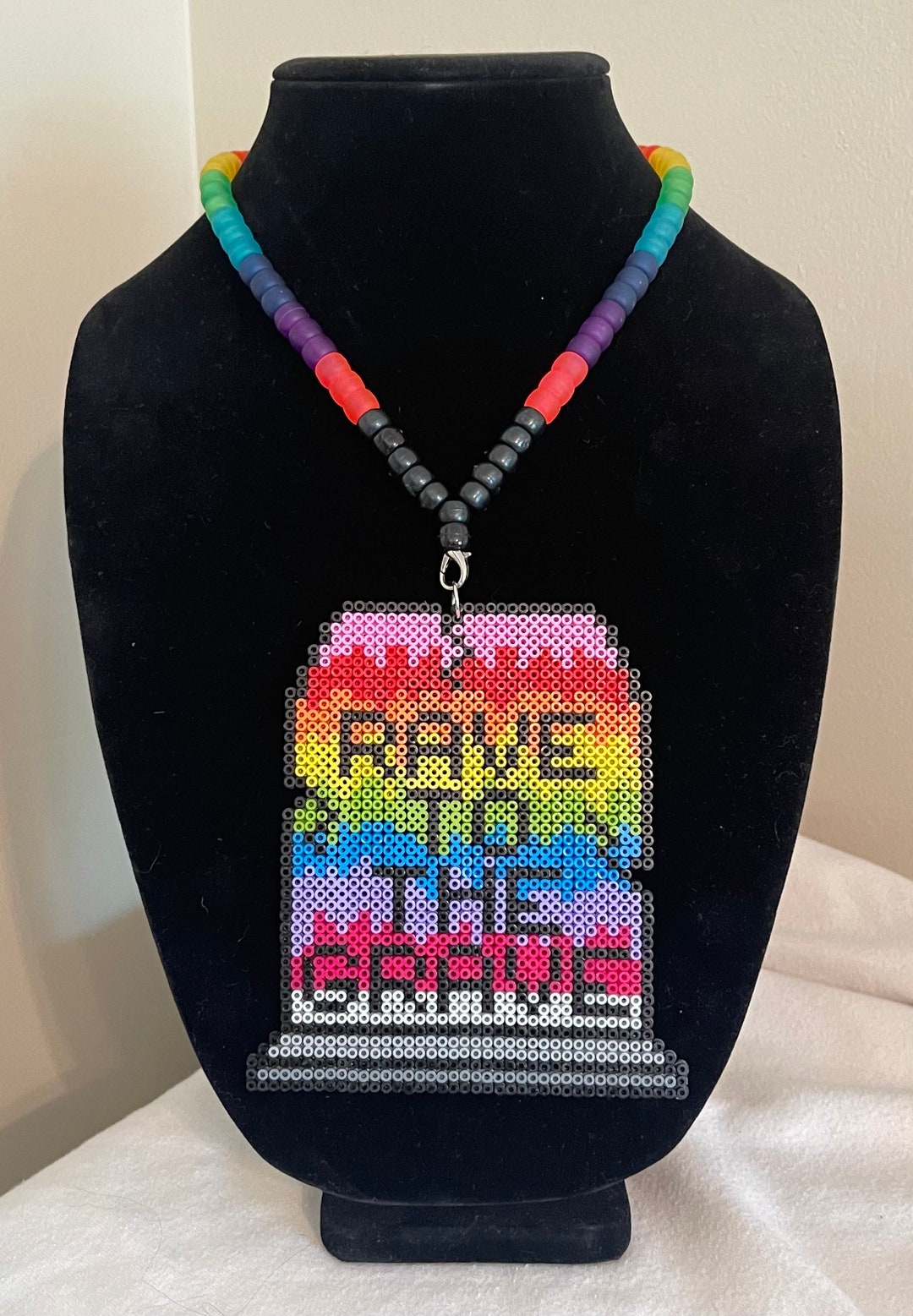 Mini Rave to the Grave Kandi Necklace for Festivals and Rave Events ...