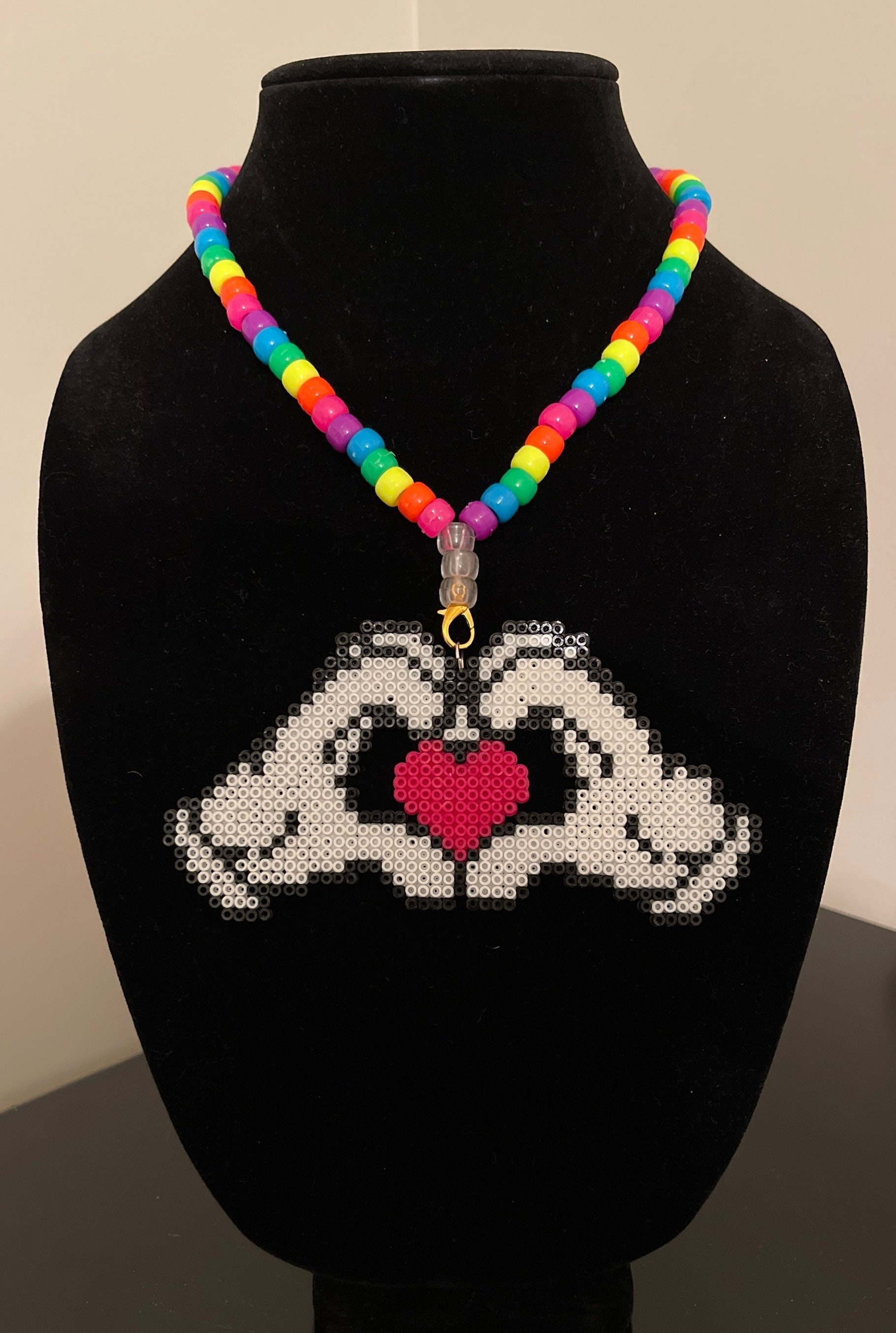 PLUR Hands Mini Kandi Necklace for Festivals Rave Party Custom Costume ...