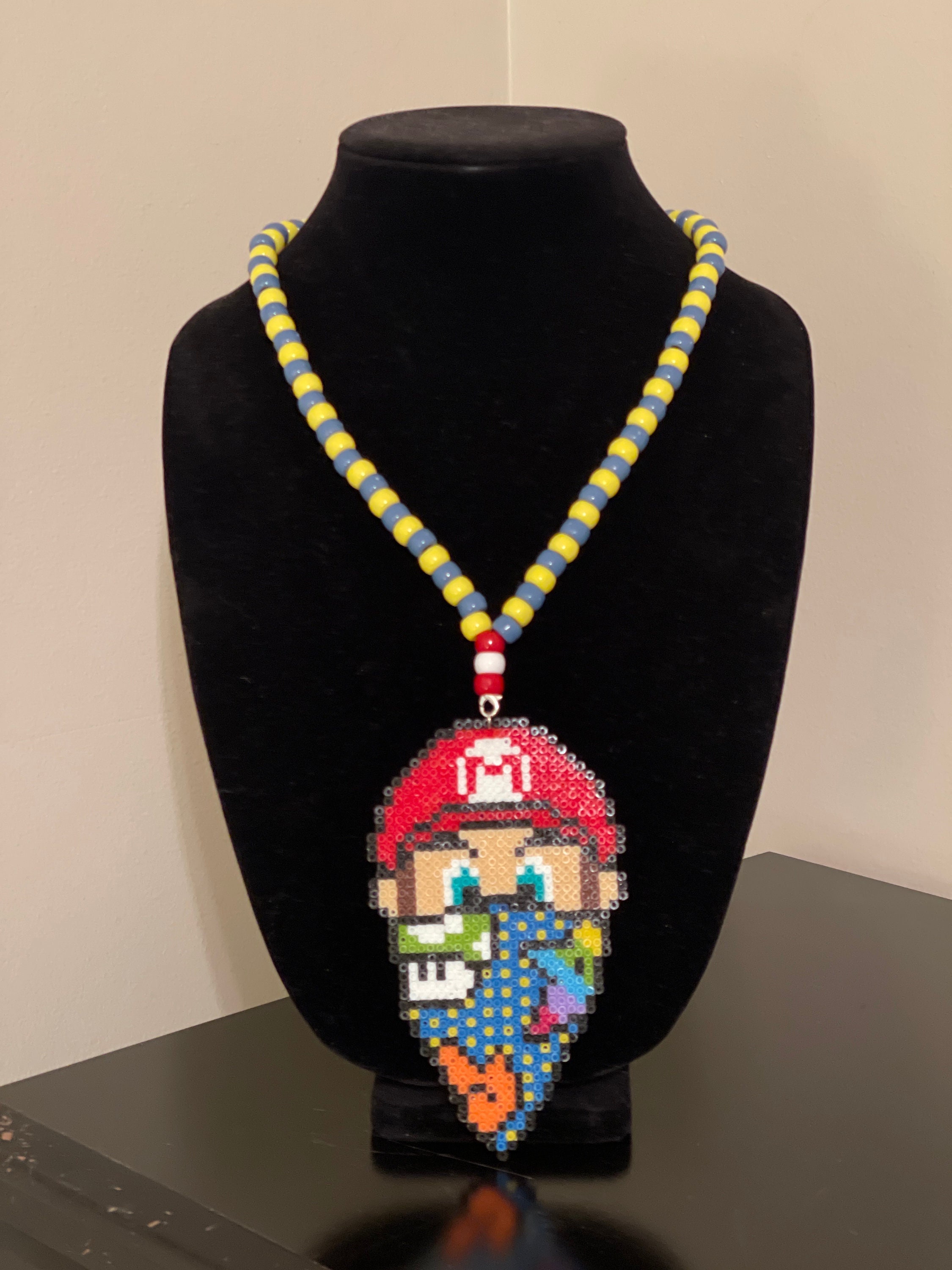 Mario Mini Kandi Necklace With Mini Perler Beads for Festival Party ...